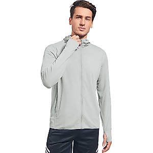 qualidyne Men's UPF 50+ UV Full Zip Sun Protection Jacket Hoodie with Pockets Lightweight Fishing Hiking Cooling Shirts