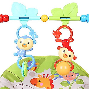 Ichiias Baby Chair Detachable Soft Baby Rocking Chair Cradle with Two Toys