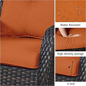 HUMMUH All-Weather Deep Seating Chair Cushions 22 x 24,Replacement Seat Cushions for Patio Chairs and Outdoor Couch