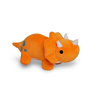 Avocatt Orange Dinosaur Triceratops Plushie - 10 Inches Stuffed Animal Plush Dino - Plushy and Squishy Dinosaur with Soft Fabric and Stuffing - Cute Toy Gift for Boys and Girls