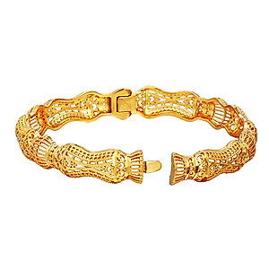 Ethlyn 18K Gold Plated Dubai Gold Bangles Women Bangles&Bracelet Thanksgiving Day Birthday Halloween Christmas Gifts for women (4pcs) (B215)