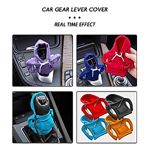 Huaione Car Gear Shift Knob Cover, Funny Shift Knob Hoodie Cover, Fashionable Sweater Design Gear Stick Cover Car Interior Decor Accessories for Women and Man (Black)
