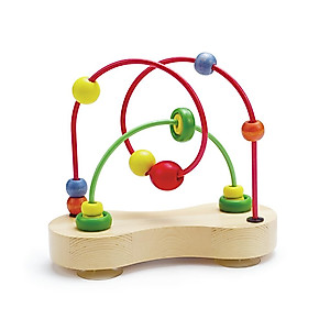 Hape Double Bubble Wooden Bead Maze | Award Winning Educational Wire Roller Coaster Sorting Puzzle Early Development Toy for Babies and Toddlers