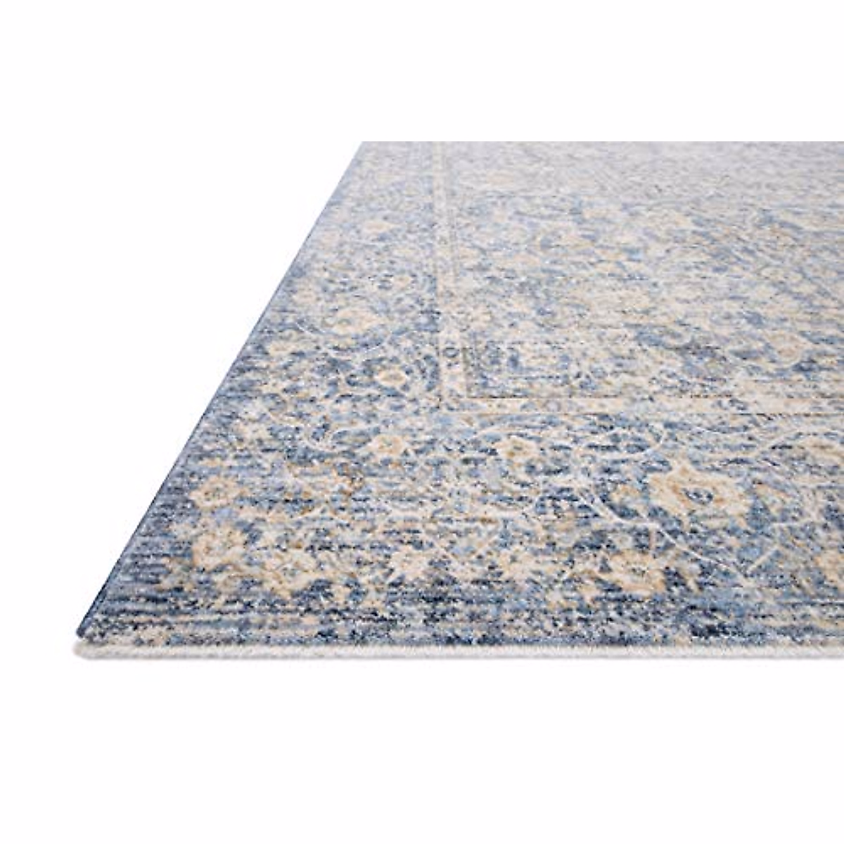 Loloi Pandora Collection Distressed Persian Vintage Area Rug, 9'6" x 12'5", Blue/Gold