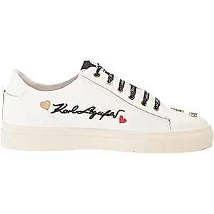 Karl Lagerfeld Paris Cate Shoes – Sneakers for Women with Iconic KLP Pins, Bright White, 11