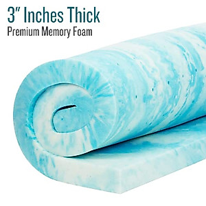 Xtra-Comfort Memory Foam Mattress Topper Queen - 3 Inch Thick Gel Pad for Firm Bed - Soft Sleeping Pillow Top for RV Camping and Dorm - Egg Crate Alternative Luxury Sleep Layer - CertiPUR-US Certified