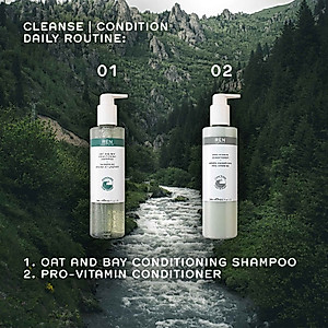 REN Clean Skincare Oat and Bay Conditioning Shampoo, Moisturizing, Sulfate-Free Shampoo for All Hair Types, 10.2 Fl Oz
