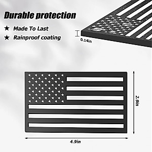 BESULEN 3D American Flag Emblem Decal, 2 Pack Acrylic Cut-Out Military Patriotic Sticker, Matte Black Auto Bumper Door Window USA Flag Emblem, Car Exterior Accessories for Truck, SUV, Motorcycle