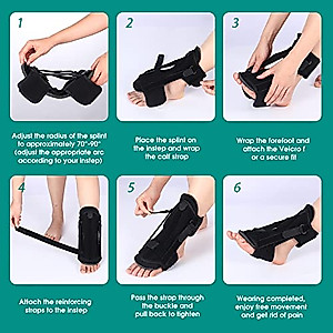 Vsehipl Plantar Fasciitis Night Splint,2 Pack 2023 NEW Upgraded Night Splint Adjustable Elastic Dorsal for Women & Men,Plantar Fasciitis Relief Brace for Achilles Tendonitis and Foot Drops