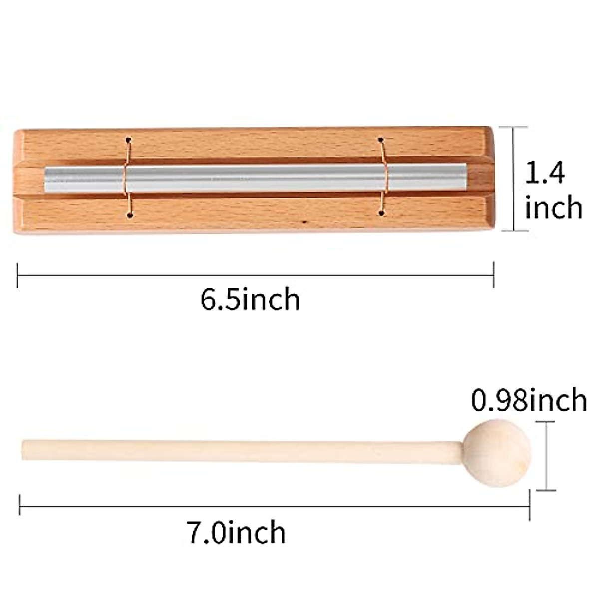 Energy Chime Percussion Hand Bell Meditation Chimes Teacher Tools Reminder Tuned Energy Chimes Music Instrument with Mallet for Classroom Prayer Yoga Music Gift (Tone 1)