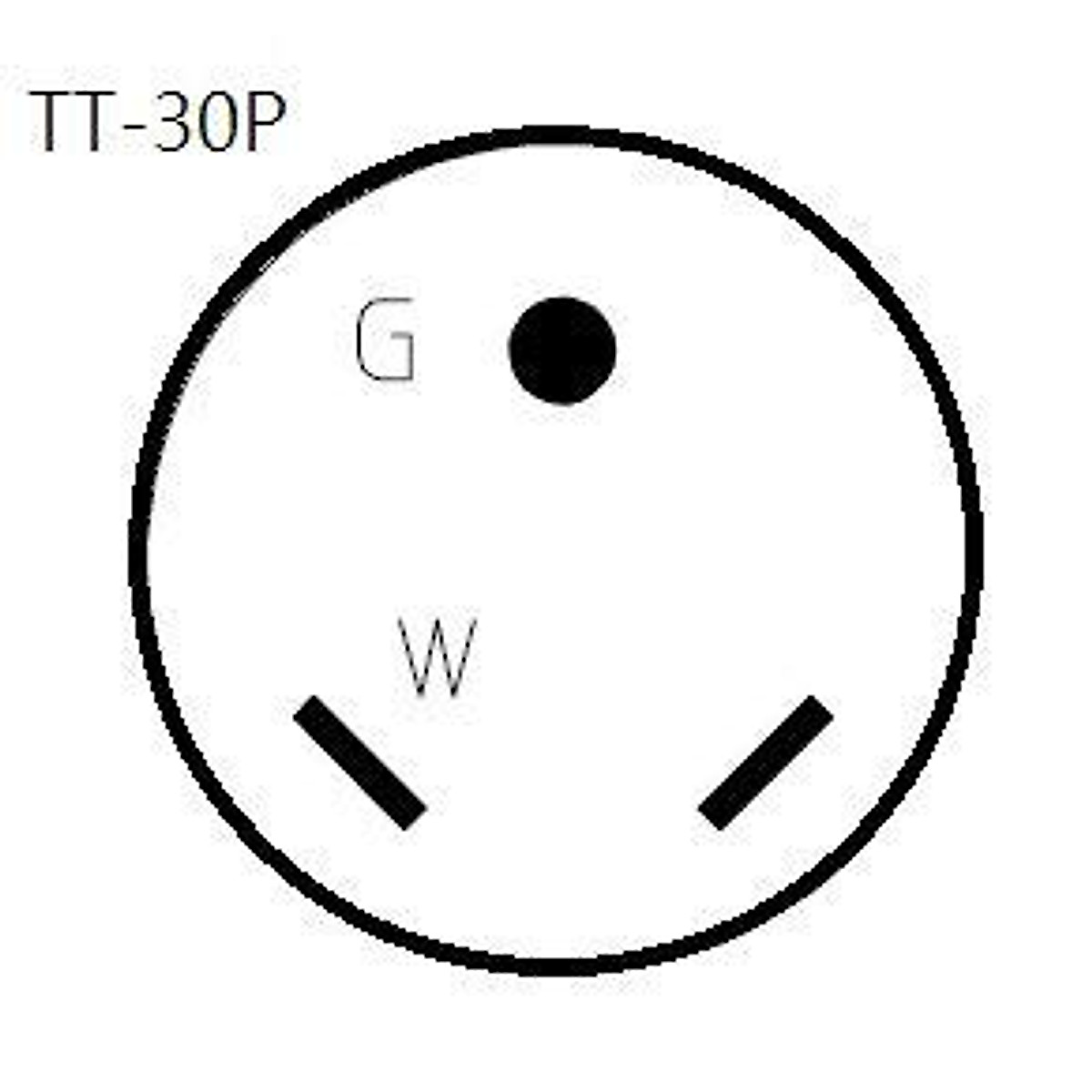 Parkworld 67867 NEMA TT-30P to L14-30R 1-Piece Adapter, RV 30A TT-30 Male Plug to Generator 30A 4-Prong L14-30 Female Receptacle