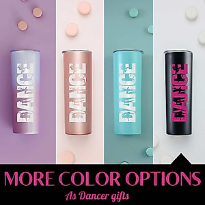 Onebttl Dancer Gifts for Girls, Teens, Her - Dance - 20oz/590ml Stainless Steel Insulated Tumbler with Straw, Lid - Dance Themed Recital Gifts for Women - (Black)