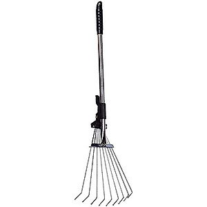 ZRSJ Leaf Fan Rake, Leaf Rake, Garden Leaf Rake with Retractable Gardening Weed Cleaner Rake for Leaf Grass Paddock Collecting Loose Debris in Lawn and Yard (Size : A)