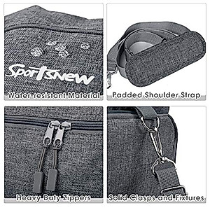 Sports Gym Bag with Wet Pocket & Shoes Compartment, Travel Duffel Bag for Men and Women Lightweight, Gray