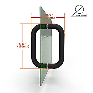 CKB 6" Shower Door Handle, Back to Back Shower Door Pull Compatible with 1/4" to 1/2" Thickness Glass for Glass Shower Doors, Matte Black with 304 Stainless Steel.