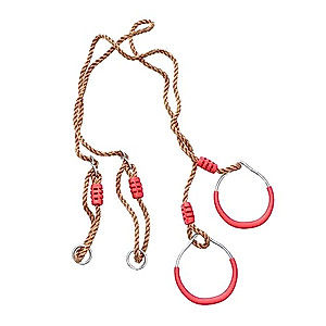 Kisangel 1 Pair Fitness Rings Outdoor Accessories Outdoor Kids Swing Interior Accessories Wooden with Gym Rings Children Workout Rings Swing for Kids Sports Workout Accessories Joystick
