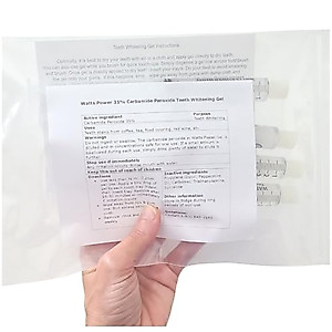 Watts Power 35% Dual Action Teeth Whitening Gels Huge 10ml - 4 Huge 10ml Gels Plus Aftercare Gel - Optimized OTC Dual Action for Surface and Deep Stains for Quick Results - Made in The USA - Kosher