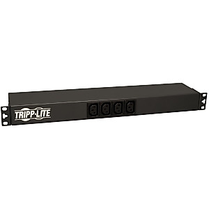Tripp Lite Basic PDU, 14 Outlets (12 C13, 2 C19), 208/240V, NEMA L6-20P Input, 3.3/3.8kW, 15 ft. Cord, 1U Rack-Mount Single-Phase PDU (PDUH20HVL6), Black