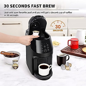 Vimukun Coffee Maker for Gronds Coffee, Coffee and Espresso Machine Combo, 19 Bar Pressure Pump, Removable Water Tank