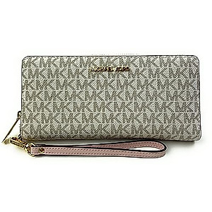 Michael Kors MICHAEL Michael Kors Jet Set Travel Continental Wallet Wristlet (Powder Blush Multi)