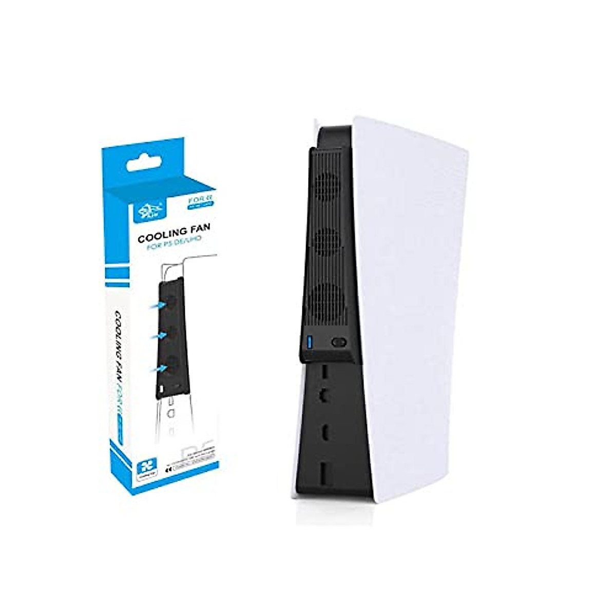 Cooling Fans for PS5 Accessories with External USB, 3 Fans Cooler Compatible with PS5 Digital Edition/Ultra HD for PS5 Console-白色