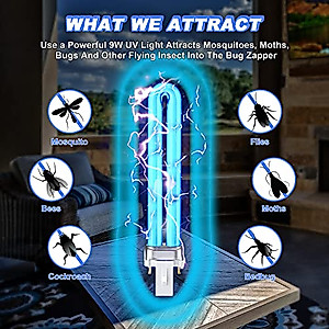 Kittmip Bug Zapper Replacement Bulb 21050 9w UV Bulb U Shaped Twin Tube Ultraviolet Mosquito Killer Lamp Bulb (3 Packs)