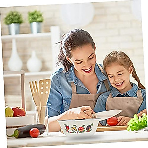 Luxshiny 10 Pcs Salad Bowl Large Decorative Bowl Metal Container with Lid Salad Bowls with Lids Breakfast Bowl Salad Serving Bowl Wash Basin and Iron Enamel Lard Basins Lard Storage Basins