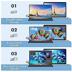 MNN Portable Monitor 15.6inch FHD 1080P Laptop Monitor USB C HDMI Gaming Ultra-Slim IPS Display w/Smart Cover & Speakers,HDR Plug&Play, External Monitor for Laptop PC Phone Mac Xbox PS5/PS4 Switch
