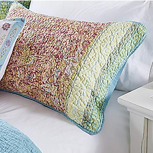 Barefoot Bungalow Palisades Pastel Quilt Set, 3-Piece Full/Queen,Red