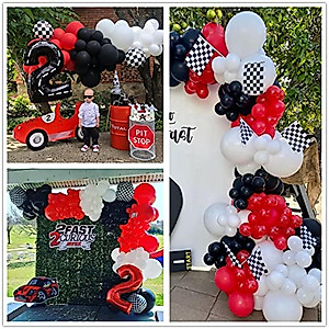 148 Pieces Race Car Balloons Arch Garland Kit,Racing Car Theme Birthday Party Decorations Cars Balloon Arch Kit 5 10 18 Inch