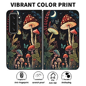 for Microsoft Surface Duo 2 Case for Women Men,AIRWEE Ultra Slim Hard PC Shookproof Fold Case Protective Cover for Microsoft Surface Duo 2 2nd 2021,Mushroom Moon Night