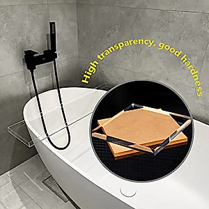 CXNGD Luxury Acrylic Bath Tray Transparent Waterproof Bathtub Trays Clear Bath tub Tray Caddy, 32.3 * 7.87 * 1.18in