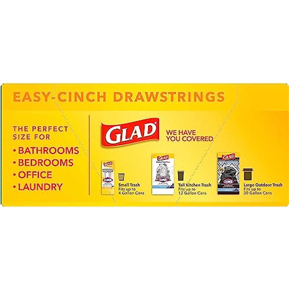 Glad Medium Drawstring Trash Bags, 8 Gal, Gain Original Scent with Febreze, 26 Ct, Pack May Vary