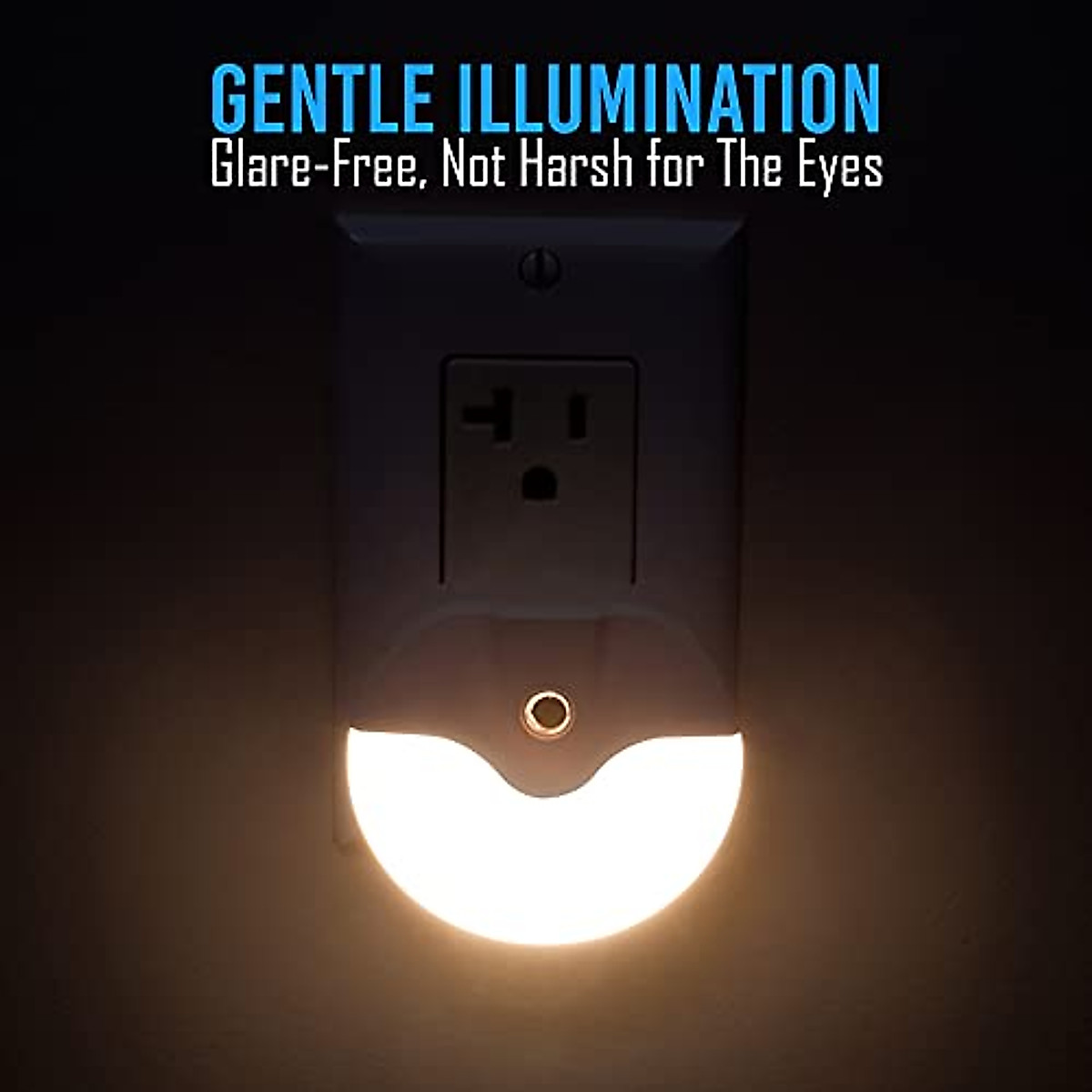 AULTRA Night Light LED Round Night Lights Plug Into Wall - Super Intelligent Dusk to Dawn Sensor Activated, Automated On & Off, Used for Kitchen, Bathroom, Home Improvement, Bedroom – 4 Pack