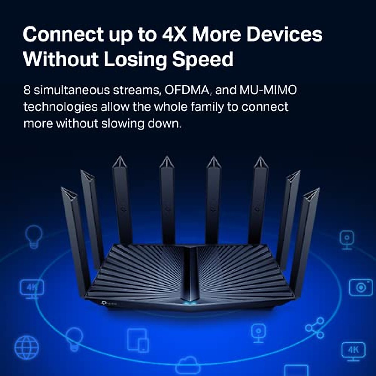 TP-Link AX6600 Tri-Band WiFi 6 Router (Archer AX90), 8-Stream Gigabit Router, VPN Router, MU-MIMO, 2.5G WAN Port, 1.5GHz Quad-Core CPU
