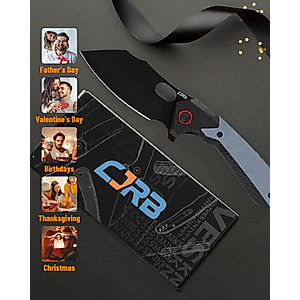 CJRB Folding Pocket Knife Caldera (J1923) AR-RPM9 Powder Steel Blue G10 Handle for Men EDC Camping Hiking Outdoor