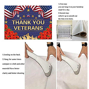 Thank You Veterans Photography Backdrop Banner Patriotic Memorial Day Background for Greeting Military Army Heroes Theme Party Supplies Photo Booth Props Decoration (7X5FT)