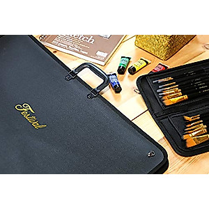 Sports Festival Art Portfolio Case with Shoulder Strap Artist Artwork Bag Waterproof for Sketching (28 x 20.5 Inches), Black