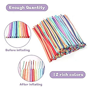 RUBFAC 150pcs 260 Long Balloons, 12 Assorted Colors Animal Balloons Premium Pastel Latex Twisting Magic Balloon for Birthday Wedding Festival Clowns Party Decorations