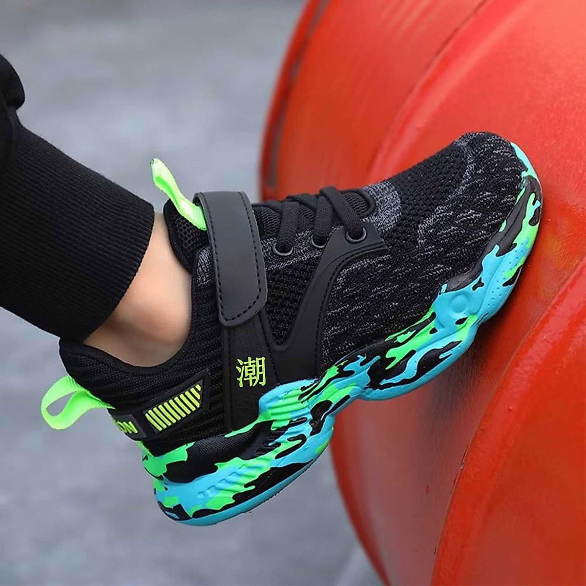 GILIGEGE Boys Sport Shoes Kids Running Lightweight Breathable Flat Casual Sneakers Boys Cute Shoes Toddler (Mint Green, 1.5)