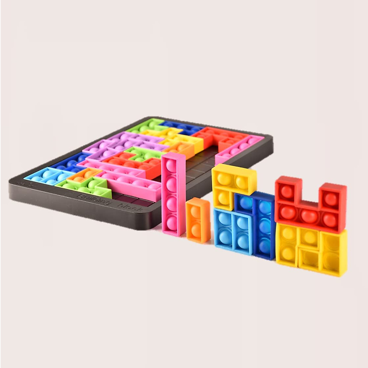 Hapencen Puzzle Game Pop It Fidget Jigsaw Toys,Push Bubble Silicone Sensory Fidget Toys Parent-Child Toys, Block to Anxiety & Relief Stress for Kids Adults or Autism Special Needs