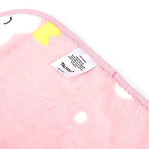 TILLYOU Micro Fleece Plush Soft Toddler Blanket for Boys Girls - Large Lightweight Crib Blanket for Baby Bed Lounger - Fuzzy Warm Cozy Blanket for Daycare Preschool Naptime Oversized 40x50 Pink Cloud