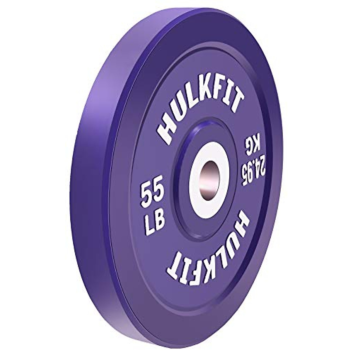 HulkFit Olympic 2-Inch Rubber Bumper Plate with Stainless Steel Insert, Purple, SINGLE