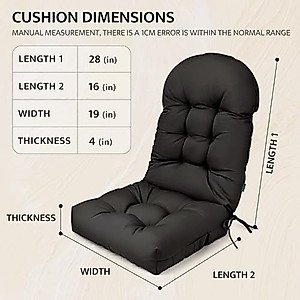 mudilun Adirondack Chair Cushion Tufted Extra Thick High Back Patio Seat Pads Outdoor Waterproof Fire Pit Rocking Chairs Cushions Non-Slip Durable Lounge Rocking Chair Cushions…