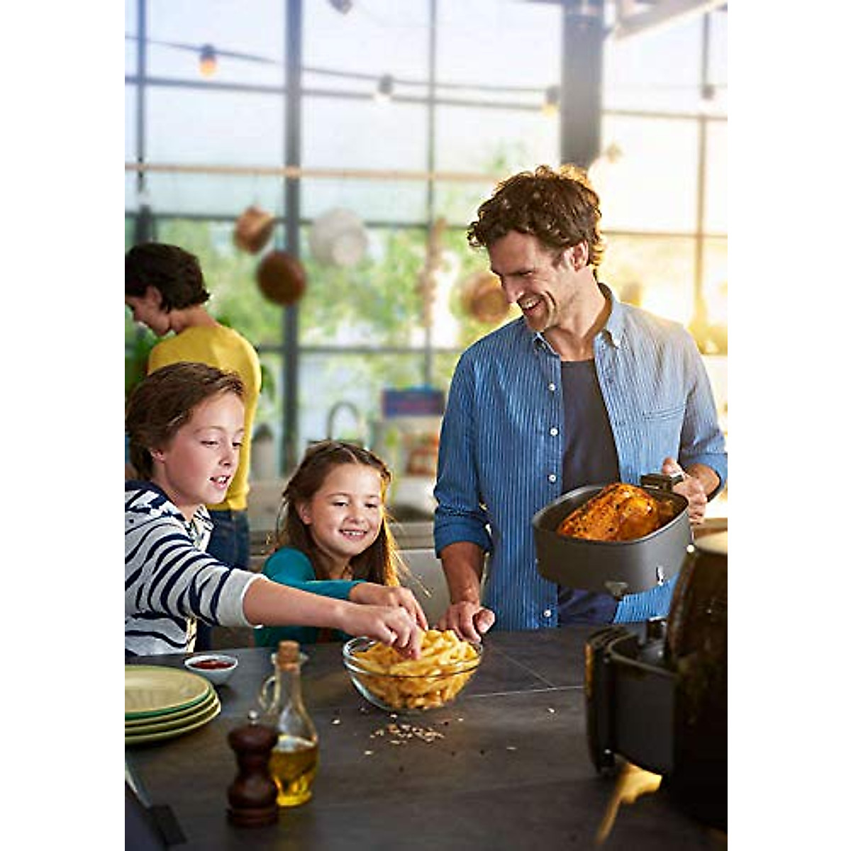 Philips Avance Collection XXL Digital Twin TurboStar Airfryer Black/Silver - HD9650/96 (Renewed)