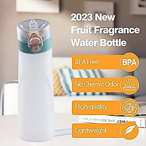 Sports Airs Water Bottle BPA Free,650ml Starter up Set Drinking Bottles with 3 Fruit Flavour Pods Scented For Flavouring 0 Sugar, 0 Calorie (White)