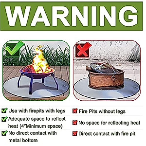Zorxu Fire Pit mat Deck Protector 36 Inch Gas BBQ Fireproof Mat Heat Resistant Mat Grill Mat Decking Protector Pad and Splatter Mat Protect Your Deck, Grass, Garden, Campsite (36 inch)