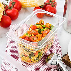 Met Lux 4 Inch Deep Food Pans, 1 1/9 Size Commercial Food Storage Container - Freezer-Safe, Break-Resistant, Clear Plastic Cold Pans, Dishwasher-Safe, For Kitchens, Restaurants, Or Cafeterias