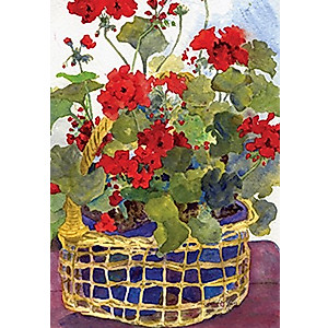 Toland Home Garden 109136 Geranium Basket Spring Flag 28x40 Inch Double Sided Spring Garden Flag for Outdoor House Flower Flag Yard Decoration