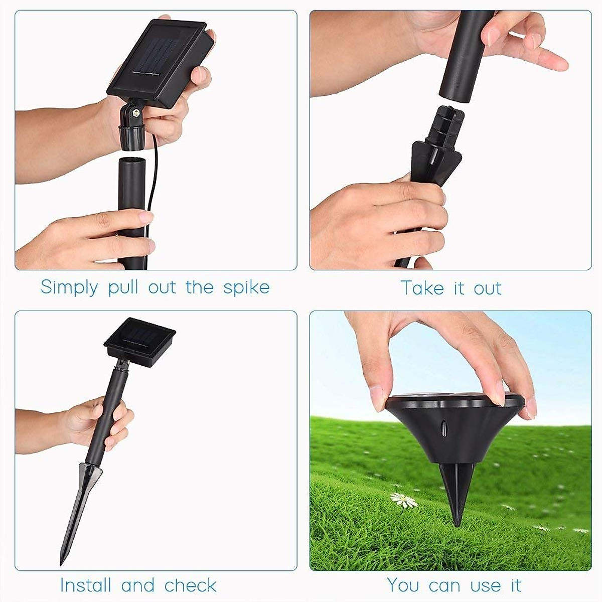 Solar Paw Print Lights (Set of 4), Warm White(3000-4500k) (Warm White)